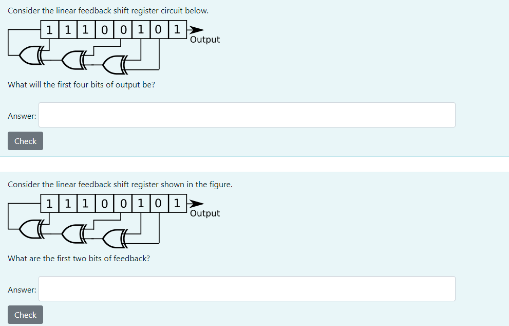 Solved Consider the linear feedback shift register circuit | Chegg.com