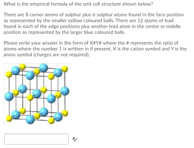 Solved What is the empirical formula of the unit cell | Chegg.com