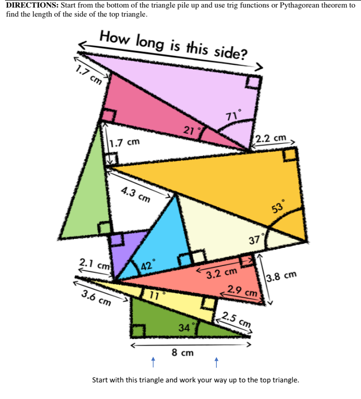 Solved Start from the bottom of the triangle pile up and use | Chegg.com