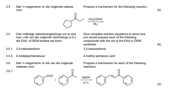 Solved 3.4 Stel 'n meganisme vir die volgende reaksie | Chegg.com