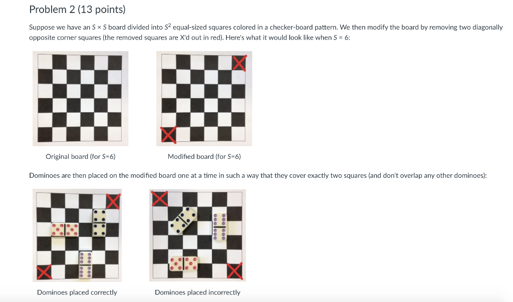 Solved Problem 2 (13 points) Suppose we have an S S board | Chegg.com