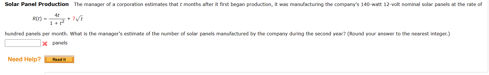Solved R(t)=1+t24t+7t * panels | Chegg.com