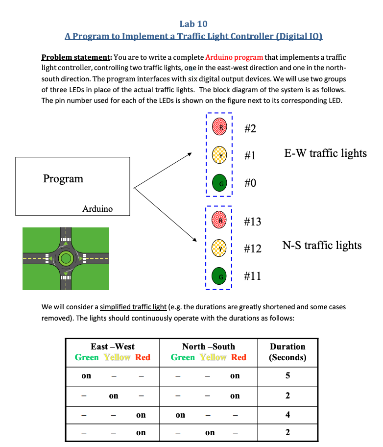 Solved Lab 10 A Program to Implement a Traffic Light | Chegg.com