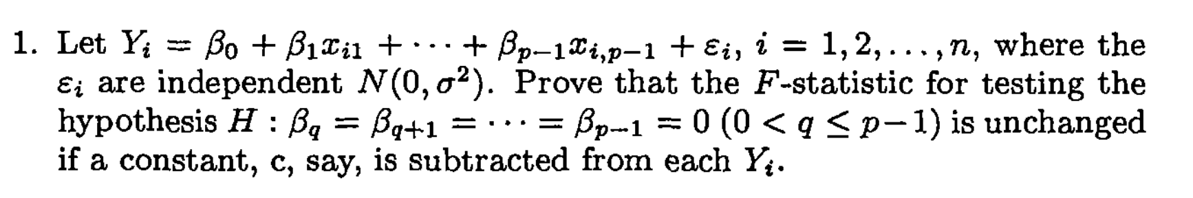 Solved Let \( ﻿Y_i = \beta_0 + \beta_1 ﻿x_{i1} + \cdots | Chegg.com