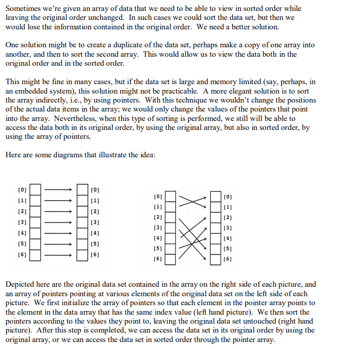 Solved Sometimes Were Given An Array Of Data That We Need 