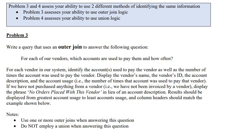 Solved Problem 4 ﻿assesses your ability to use union logic | Chegg.com
