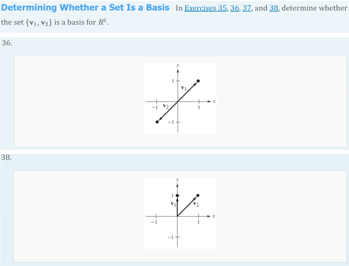 Solved Determining Whether a Set Is a Basis In Exercises 35, | Chegg.com