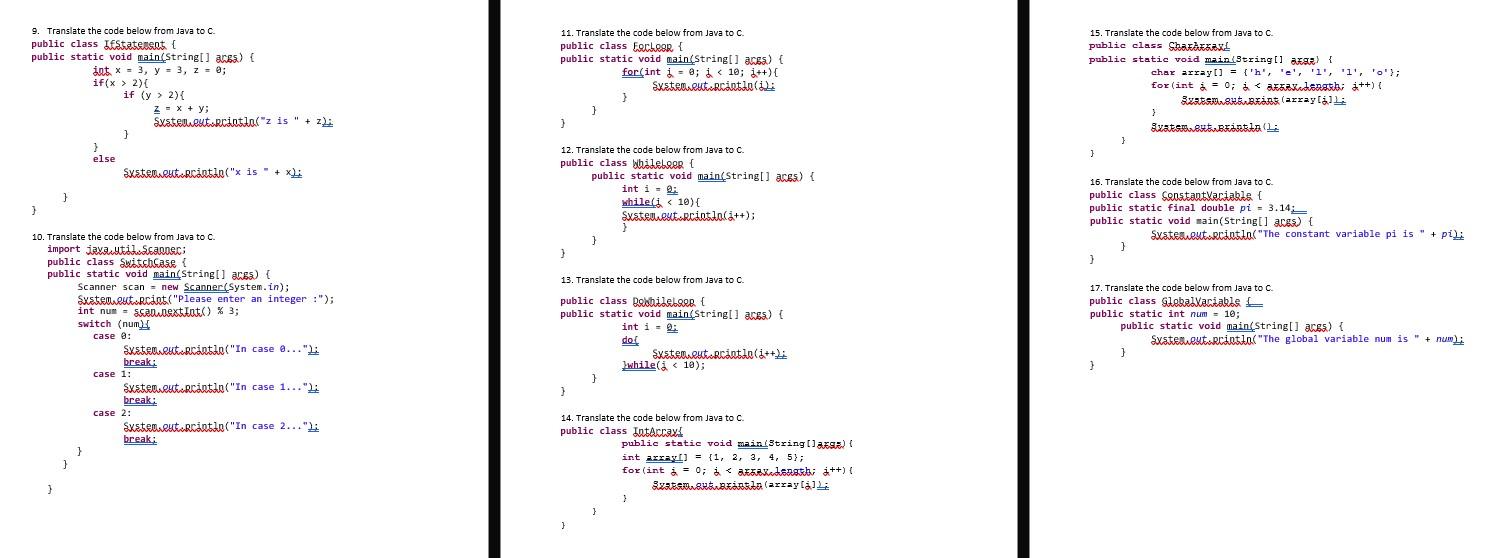Solved 1. wwwwwwwww 2. 3. www 1. Translate the code below | Chegg.com