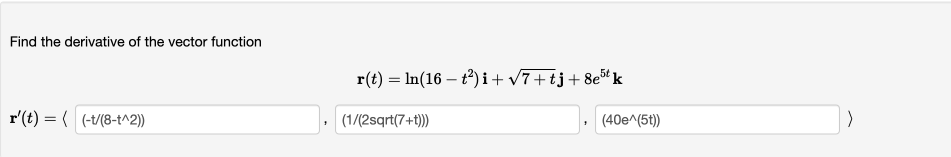 Solved Find the derivative of the vector function | Chegg.com