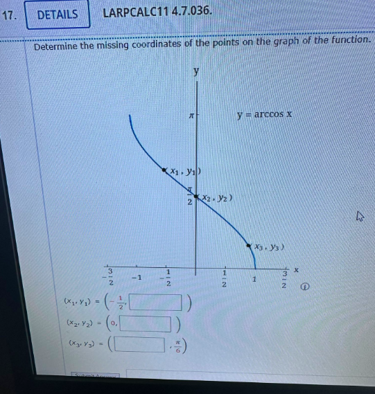 Solved Determine the missing coordinates of the points on | Chegg.com