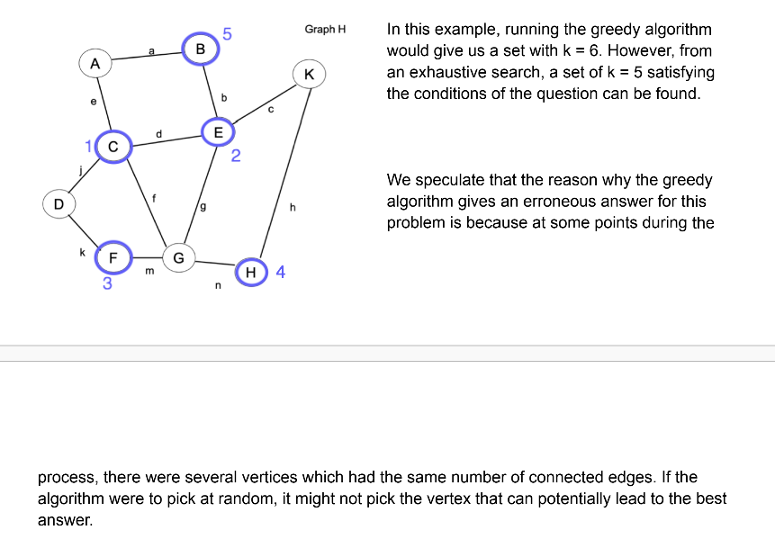 Solved Given a graph G, find the smallest integer k such | Chegg.com