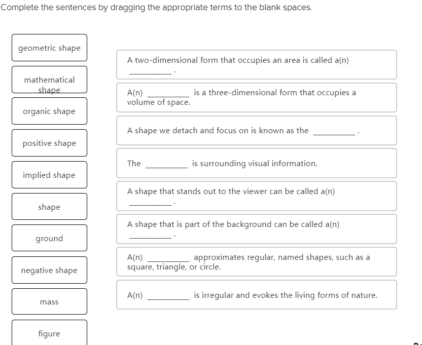 Solved Complete the sentences by dragging the appropriate | Chegg.com