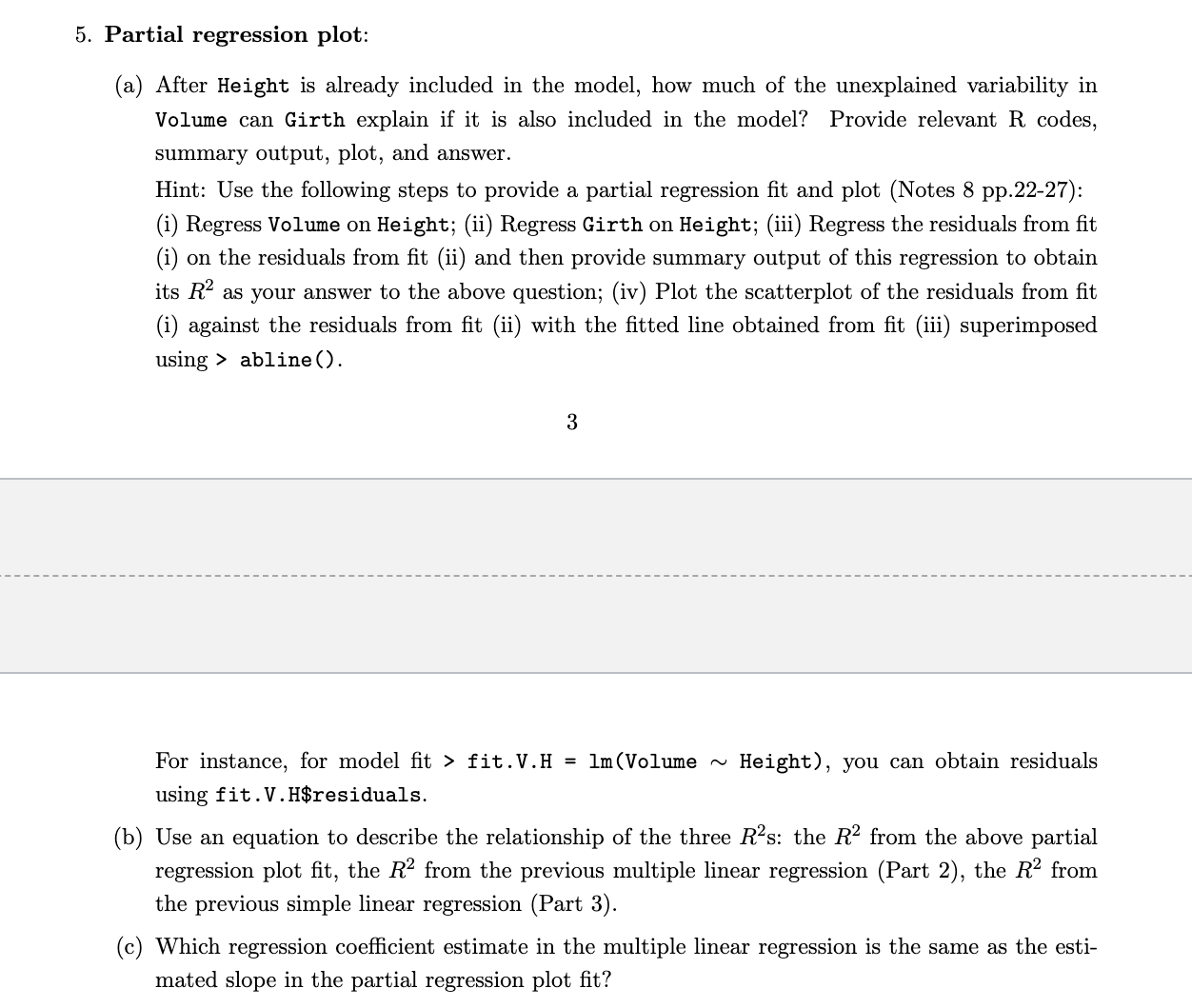 Solved Consider the trees data set in the car library that | Chegg.com