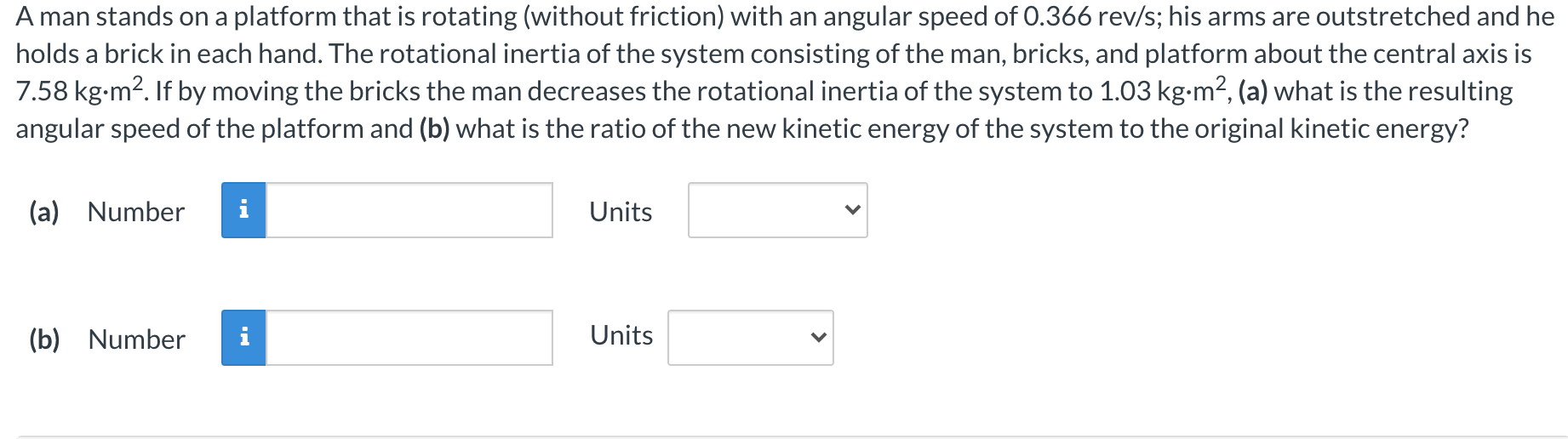 Solved Aman stands on a platform that is rotating (without | Chegg.com