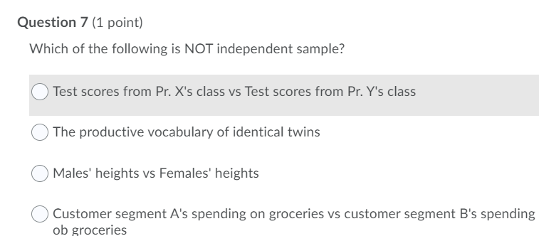 Solved Question 7 (1 point) Which of the following is NOT | Chegg.com