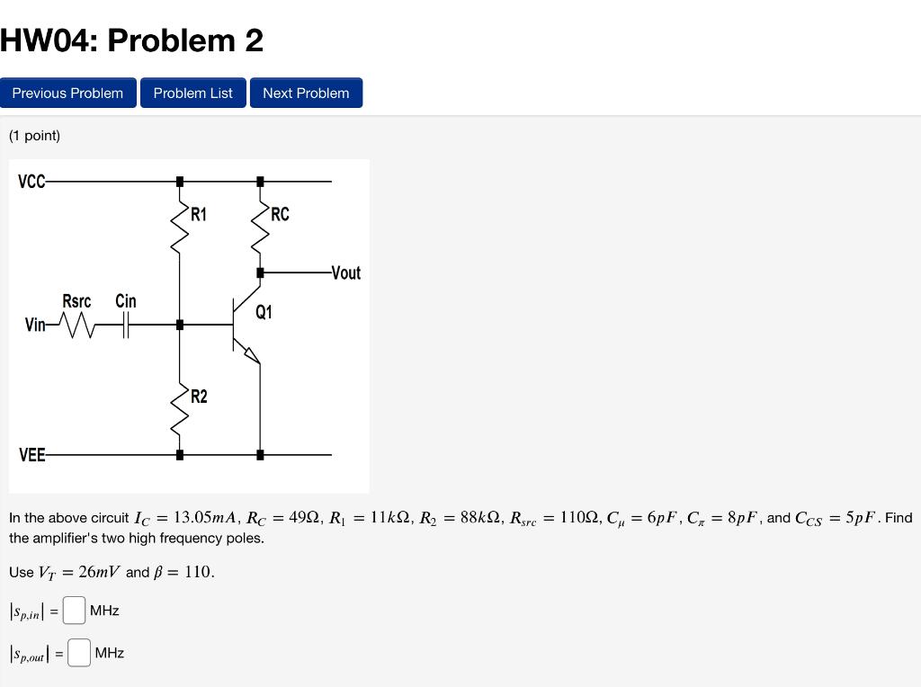 Solved HW04: Problem 2 Previous Problem Problem List Next | Chegg.com