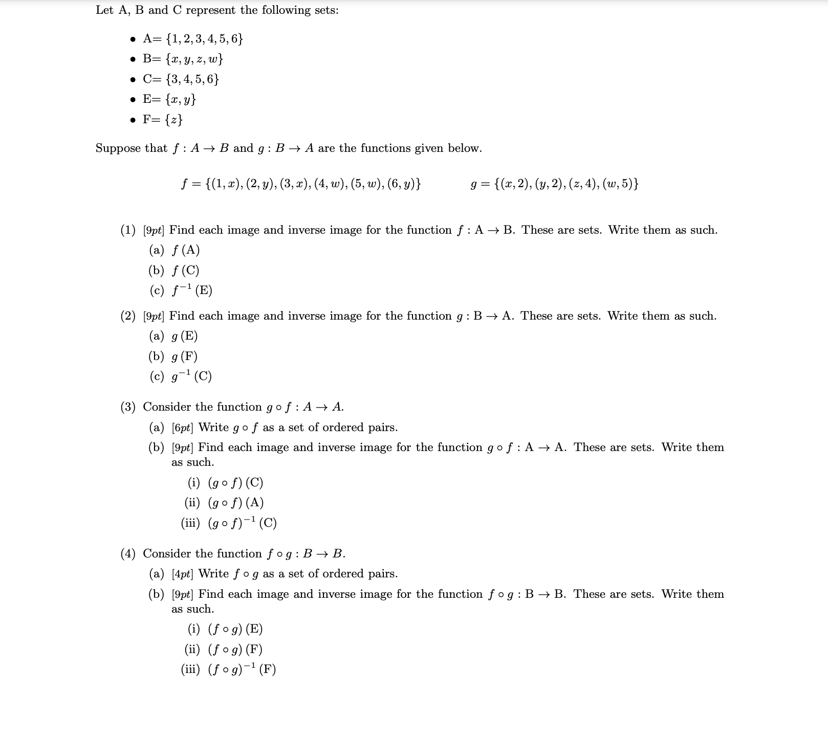 Solved Let A,B and C represent the following sets: - | Chegg.com