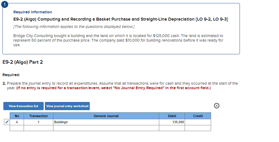 Solved !Required InformationE9-2 (Algo) ﻿Computing and | Chegg.com