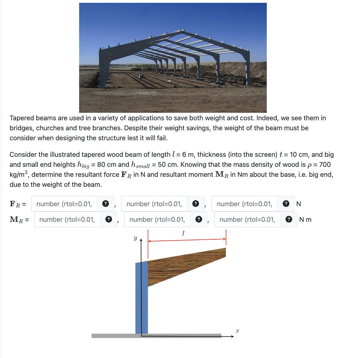 Solved Tapered beams are used in a variety of applications | Chegg.com