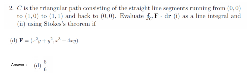 Solved 2. C is the triangular path consisting of the | Chegg.com