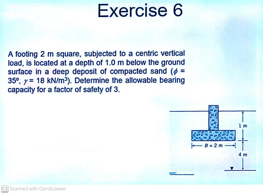 Solved A footing 2 m square, subjected to a centric vertical | Chegg.com