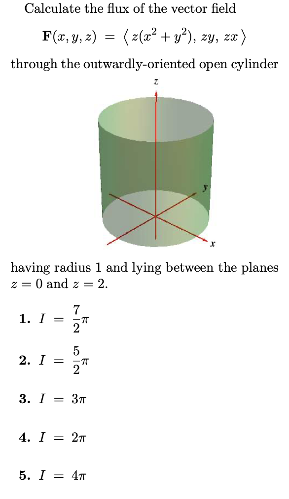 Solved Calculate the flux of the vector field = F(x, y, z) | Chegg.com