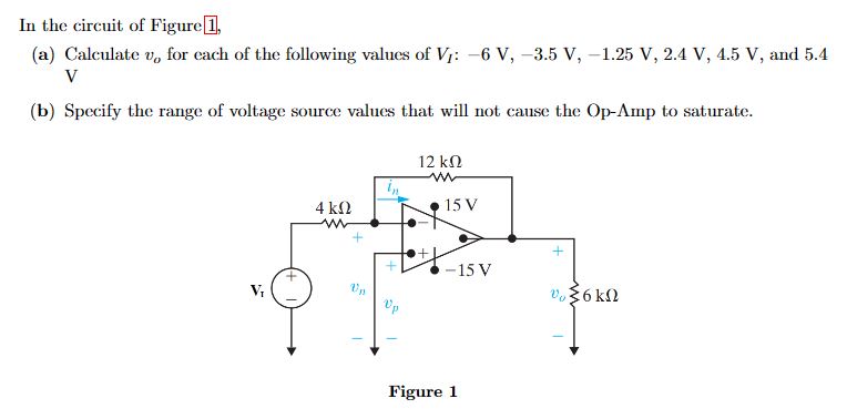 Solved In the circuit of Figure 1, (a) Calculate vo for each | Chegg.com
