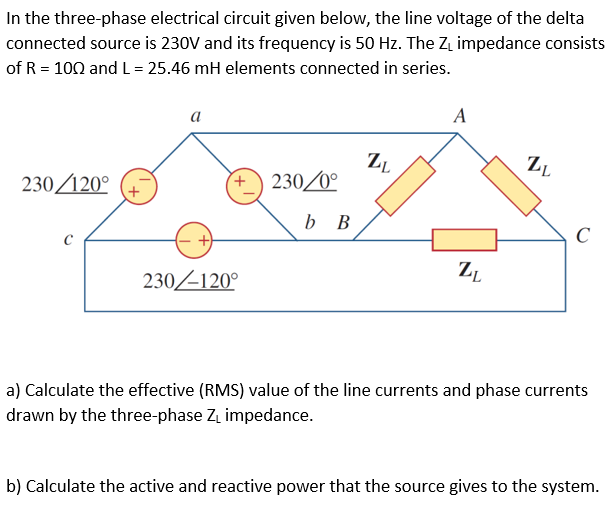 Solved In the three-phase electrical circuit given below, | Chegg.com