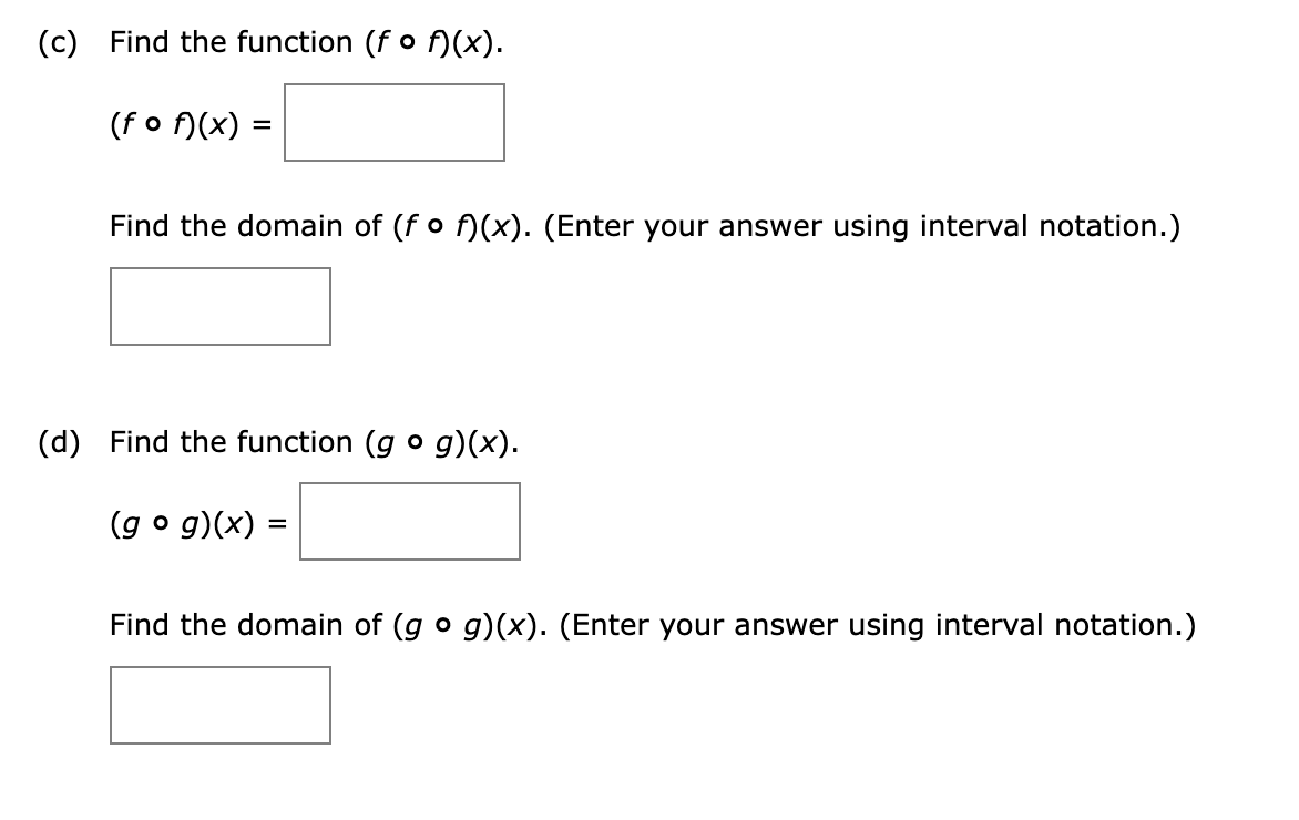 Solved Consider the following. f(x)=x+7x,g(x)=9x−7(c) Find | Chegg.com