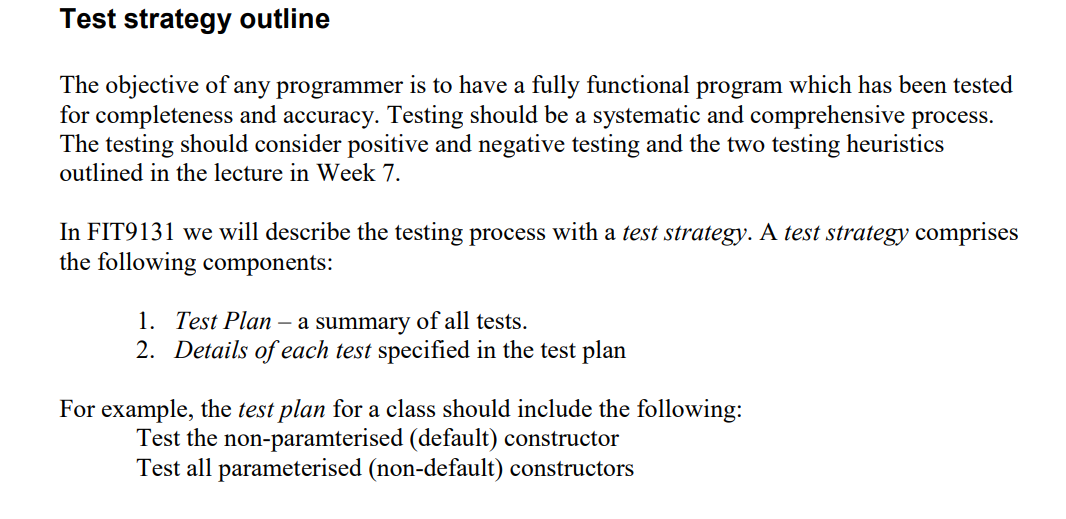 Test strategy outline The objective of any programmer | Chegg.com