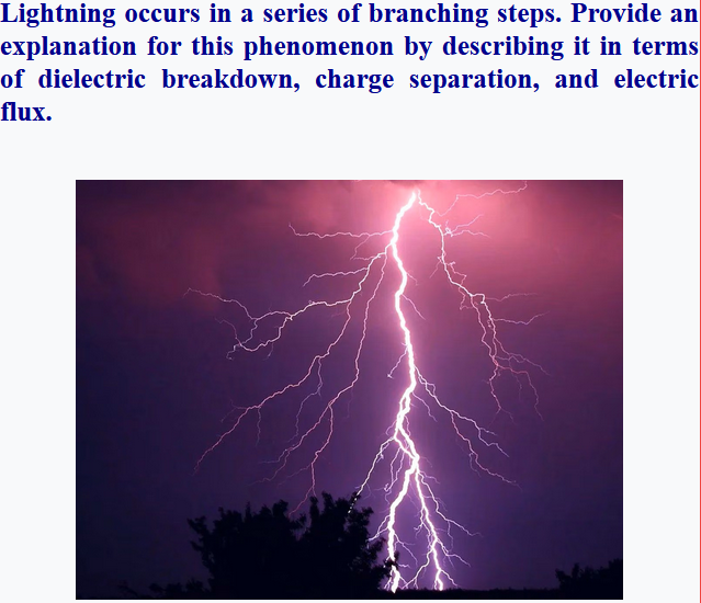 Solved Lightning occurs in a series of branching steps. | Chegg.com