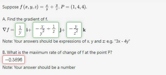 Solved Suppose f(x,y,z)=xy+yz,P=(1,4,4).A. ﻿Find the | Chegg.com