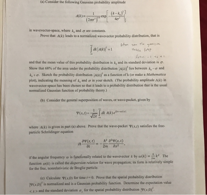 Solved (a) Consider the following Gaussian probability | Chegg.com