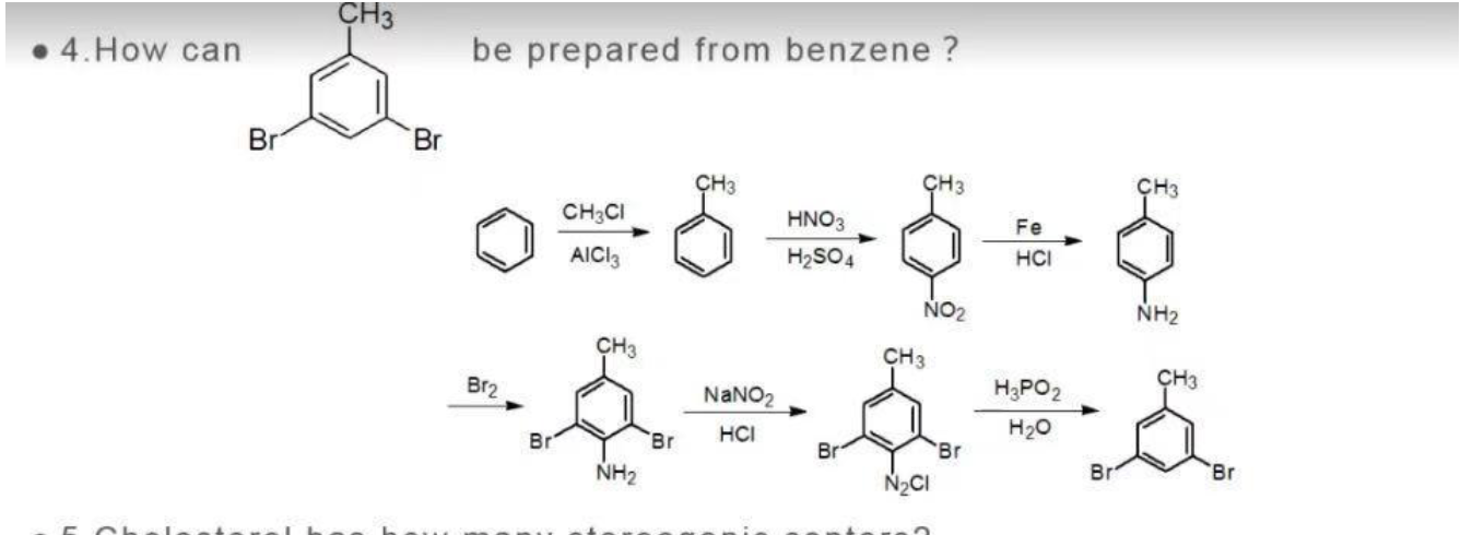 Solved CH3 4. How can be prepared from benzene? Br Br CH3 | Chegg.com