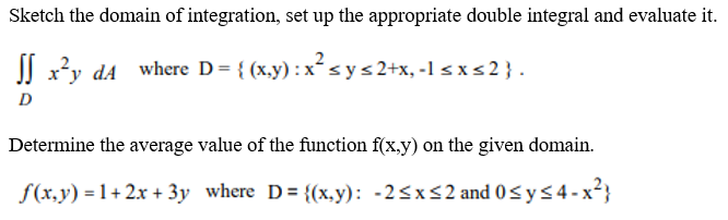 Solved Sketch the domain of integration, set up the | Chegg.com