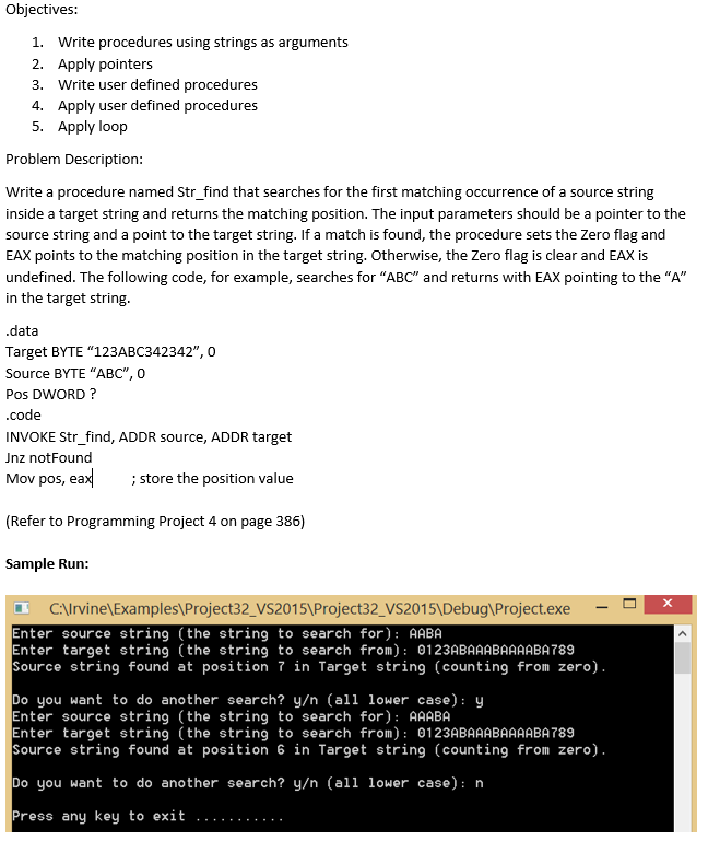 Solved The program needs to be able to get users input for | Chegg.com