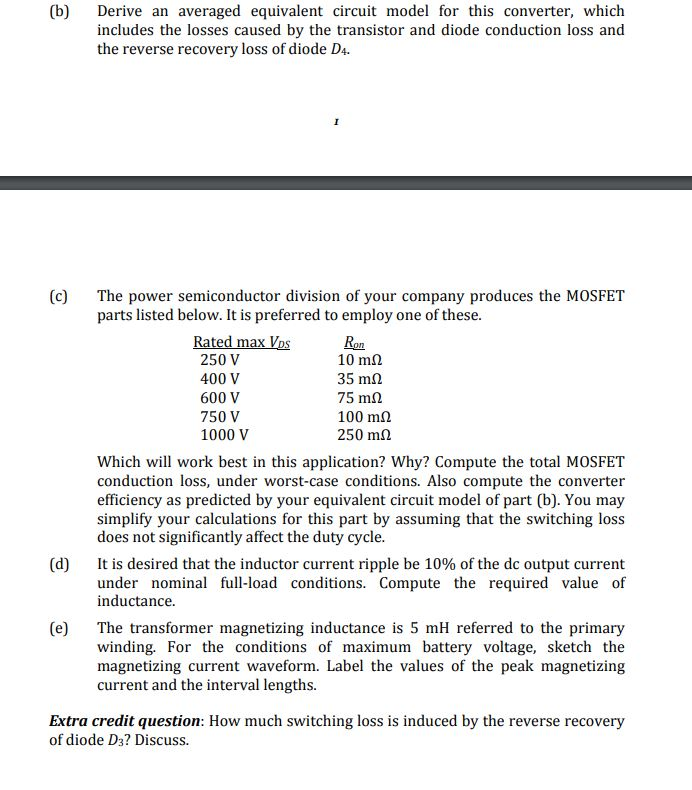 Solved Two-transistor forward converter design 2 1 : n 48 V | Chegg.com