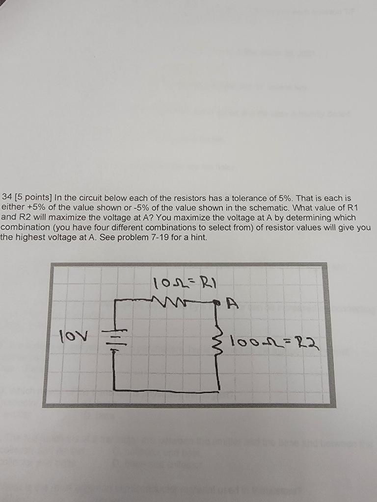 Solved 34 [5 points) In the circuit below each of the | Chegg.com