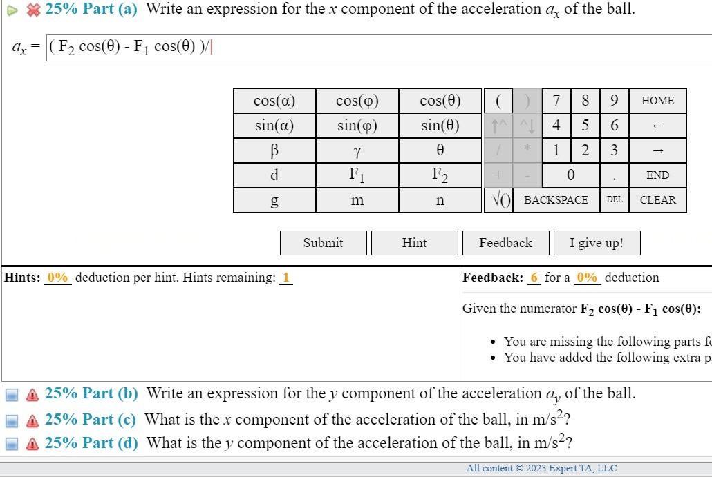 Solved Hints: deduction per hint. Hints remaining: 1 | Chegg.com