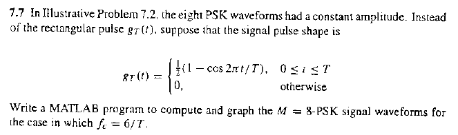 Solved 7.7 In Illustrative Problem 7.2, the eight PSK | Chegg.com