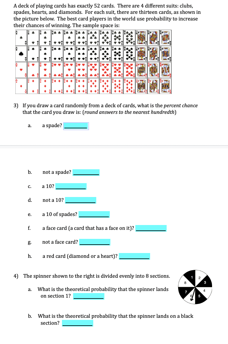 Solved A deck of playing cards has exactly 52 cards. There | Chegg.com