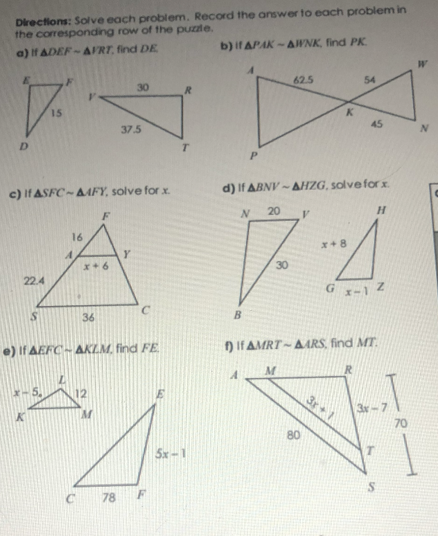 Solved Directions: Solve each problem. Record the answer to | Chegg.com