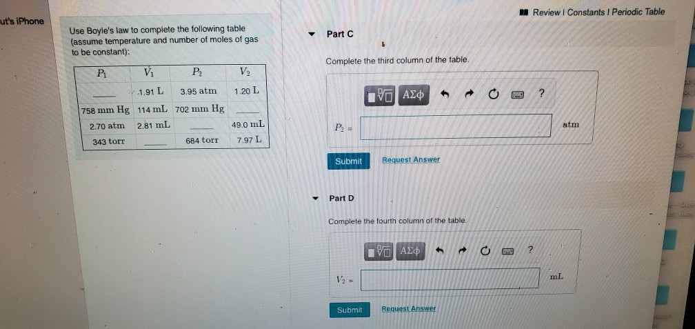 Solved A Review | Constants 1 Periodic Table nyabut's iPhone | Chegg.com