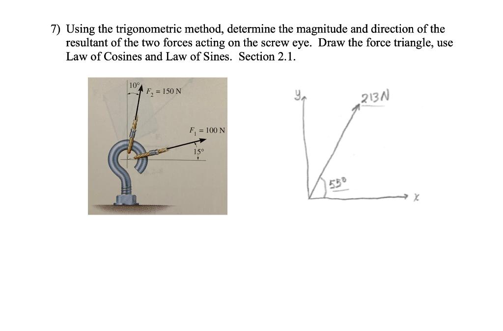 Solved Using the trigonometric method, determine the | Chegg.com
