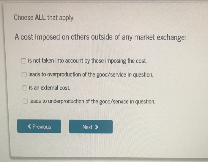 Solved Choose the BEST answer. For free ridership to happen, | Chegg.com