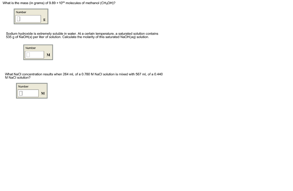 Solved What is the mass (in grams) of 9.89 x 1024 molecules | Chegg.com