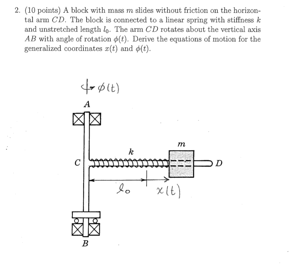 Solved 2. (10 points) A block with mass m slides without | Chegg.com