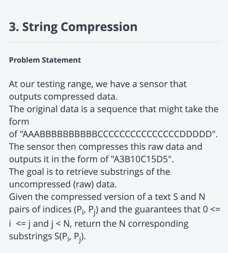 Solved 3. String Compression Problem Statement At our | Chegg.com