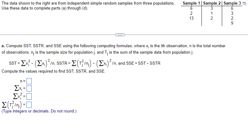Solved The data shown to the right are from independent | Chegg.com