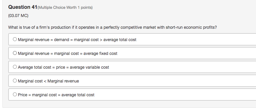 Solved Question 41 (Multiple Choice Worth 1 points) | Chegg.com